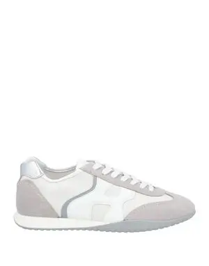 Hogan Lace-up Sneakers With Suede And Metallic Details - Light Grey