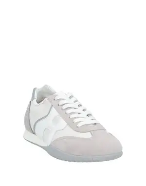 Hogan Lace-up Sneakers With Suede And Metallic Details - Light Grey