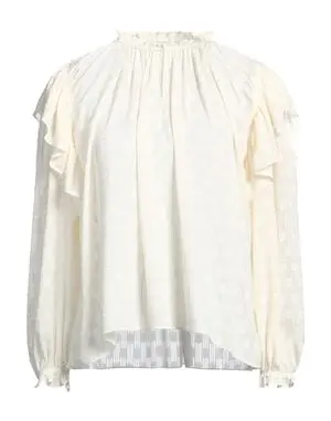 Sandro Woven Metallic Striped Ruched Top