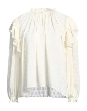 Sandro Woven Metallic Striped Ruched Top