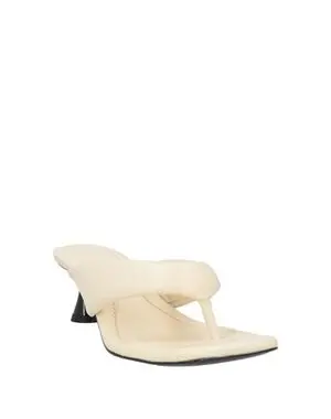 Sandro Leather Thong Sandals With Square Toe And Spool Heel