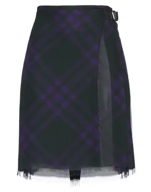 Burberry Crepe Calfskin Mini Skirt - Green