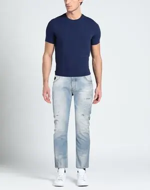 John Richmond Tapered Jeans With Leather Trims