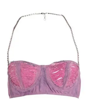 Gcds Distressed Strapless Top - Pink
