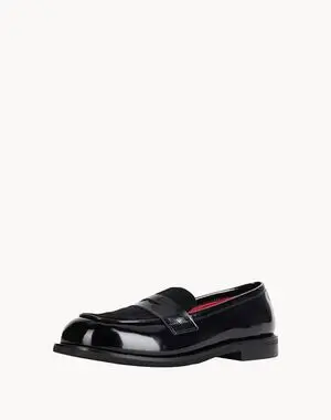 Max & Co. Patent Leather Penny Loafers With Calf Hair Accents