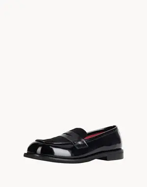 Max & Co. Patent Leather Penny Loafers With Calf Hair Accents