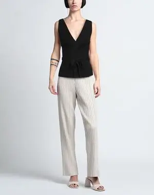 PATOU Sleeveless Wrap Top In Merino Wool Blend - Black