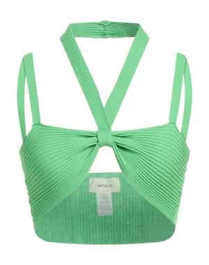 VICOLO Knit Crop Top - Green