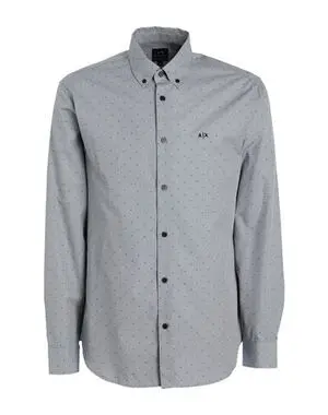 Armani Exchange Man Shirt Light Blue Size S Cotton Grey