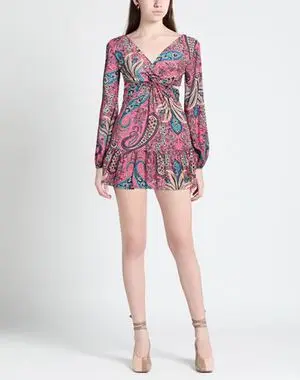 Anjuna Paisley Print V-neck Long Sleeve Mini Dress