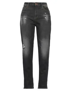 Armani Exchange Boyfriend Jeans With Leather Trims