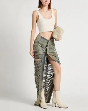 Rick Owens Denim Asymmetric Skirt