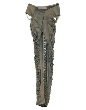 Rick Owens Denim Asymmetric Skirt