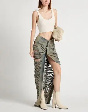 Rick Owens Denim Asymmetric Skirt