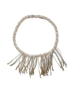Fabiana Filippi Textile And Glass Necklace - White