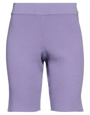 VICOLO Ribbed Knit High-waisted Shorts