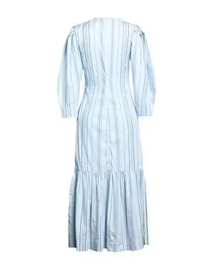 GANNI Midi Dress In Sky Organic Cotton