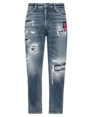 Dsquared2 Cotton Denim Tapered Jeans - Blue