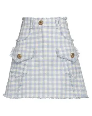 Balmain Checked Cotton Blend Mini Skirt