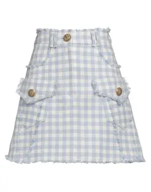 Balmain Checked Cotton Blend Mini Skirt