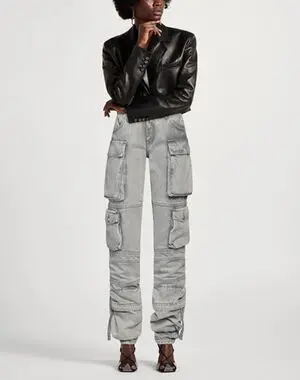 Attico Light Cotton Cargo Jeans - Grey