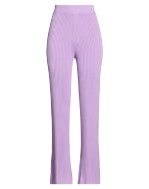 HINNOMINATE Flared Ribbed Knit Pants - Purple