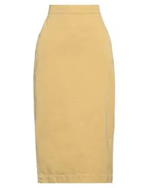 Max Mara Gabardine Pencil Midi Skirt - Yellow