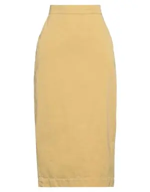 Max Mara Gabardine Pencil Midi Skirt - Yellow