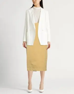 Max Mara Gabardine Pencil Midi Skirt - Yellow