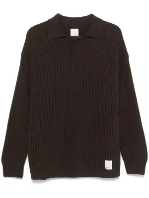 Emporio Armani Fisherman's Knit Polo Shirt - Brown