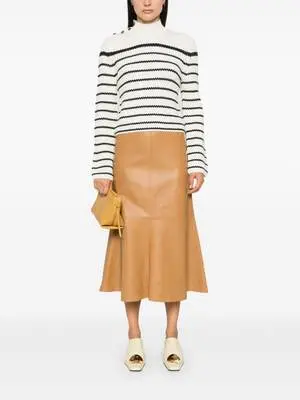 FORTE_FORTE High-neck Striped Sweater