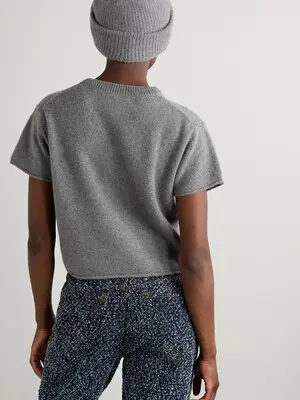 THE ELDER STATESMAN Cashmere Boxy Sweater - Gray