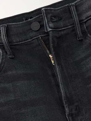 MOTHER The Hustler Roller High-rise Wide-leg Jeans - Black