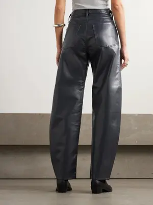 AGOLDE Luna Pieced Recycled Leather-blend Pants - Gray