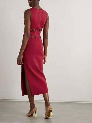 Cult Gaia River Embellished Midi Dress - Red
