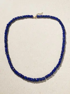 Jia Jia Gold Lapis Lazuli Beaded Necklace - Blue