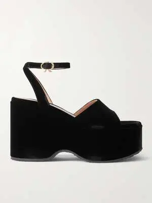 GIANVITO ROSSI Thalia 105 Velvet Platform Sandals