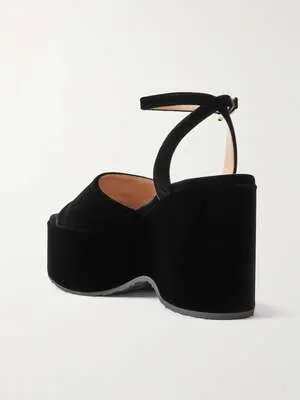 GIANVITO ROSSI Thalia 105 Velvet Platform Sandals