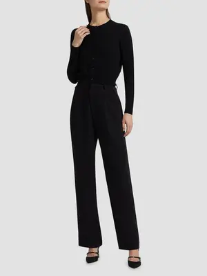 Carolina Herrera Wool Crewneck Cardigan
