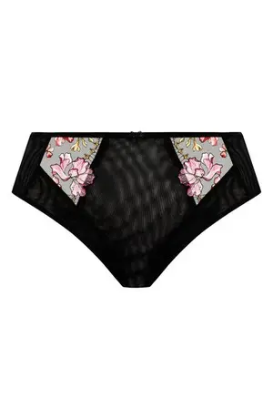Elomi Teagan High Leg Briefs - Black/rainbow