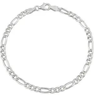 DONATELLO GIAN Name Sterling Figaro Link Bracelet - Silver