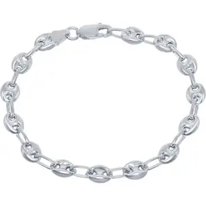 DONATELLO GIAN Name Sterling Puffed Link Bracelet - Silver