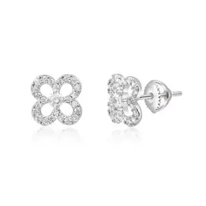 DONATELLO GIAN Sterling Pave Stud Earrings - Silver