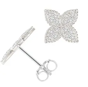 DONATELLO GIAN Name 925 Sterling Crystal Stud Earrings - Silver