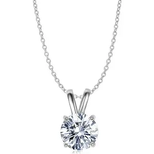 DONATELLO GIAN Name' Rhodium-plated Necklace With Crystal Pendant - Silver