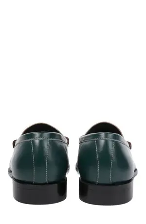 ANTHONY VEER Como Penny Loafer - Dark Green Brown
