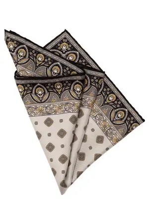 ELIZABETTA Savino Silk Pocket Square - Light Grey