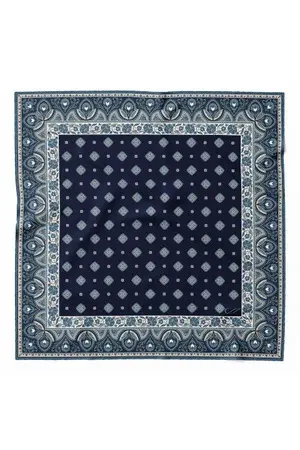 ELIZABETTA Elizabetta Savino Silk Pocket Square Navy