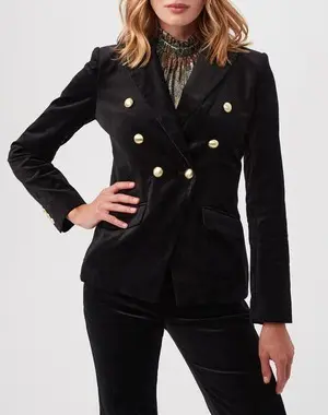 Trina Turk Midlands Velveteen Jacket - Black