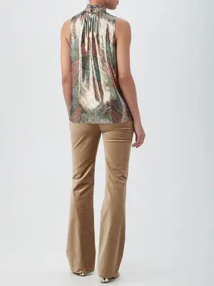 Trina Turk Rissa Metallic Butterfly Print Blouse